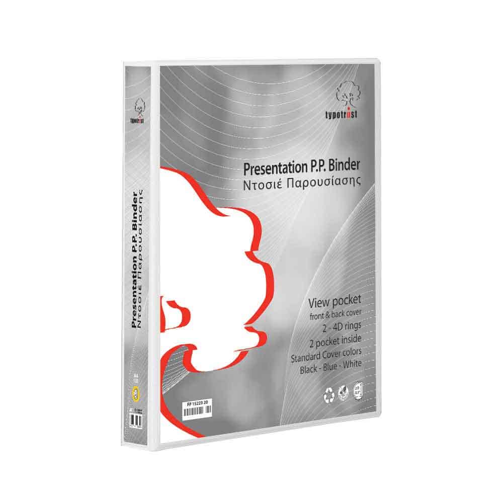 ΝΤΟΣΙΕ ΠΑΡΟΥΣΙΑΣΗΣ ΜΕ 2 ΚΡΙΚΟΥΣ ΚΑΙ ΡΑΧΗ 5,5cm 26cm x 32cm ΛΕΥΚΟ TYPOTRUST - ARMOS CASH & CARRY ...