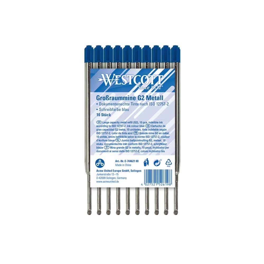 ΑΝΤΑΛΛΑΚΤΙΚΟ ΣΤΥΛΟΥ ΤΥΠΟΥ PARKER ΔΙΑΡΚΕΙΑΣ 1.2mm ΜΠΛΕ WESTCOTT - ARMOS ...